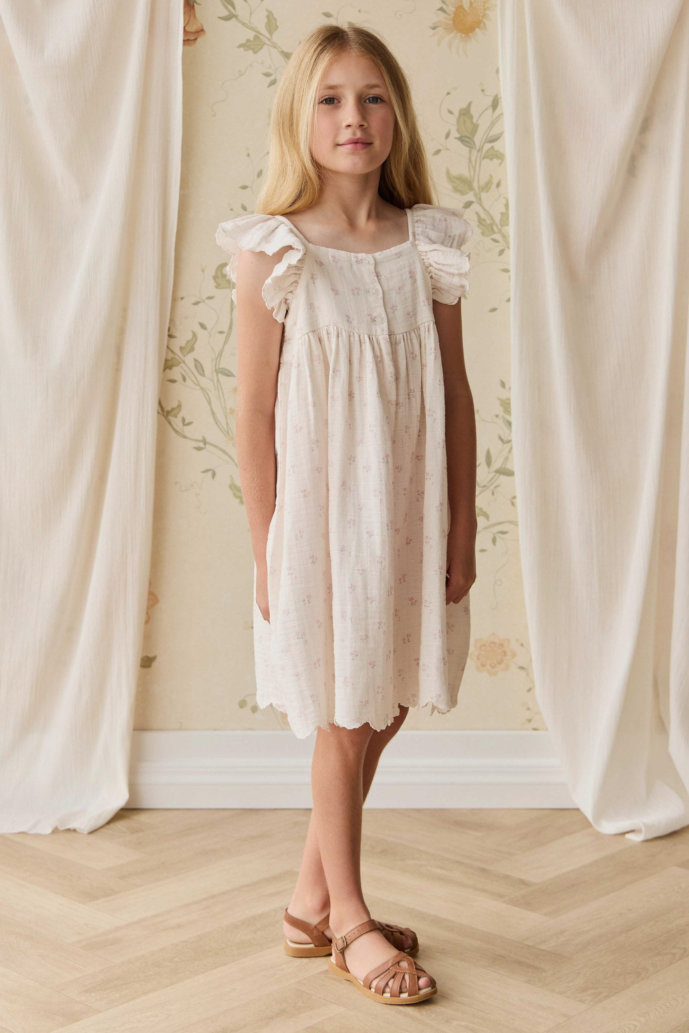 Organic Cotton Muslin Annalise Dress - Pauline Pink – Jamie Kay NZ
