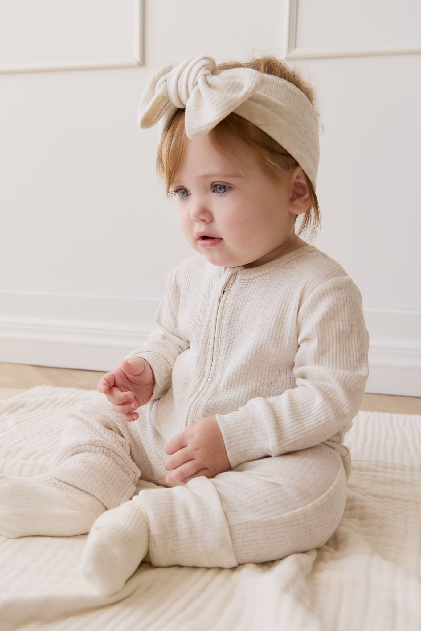 Organic Cotton Modal Frankie Onepiece - Oatmeal Marle – Jamie Kay NZ
