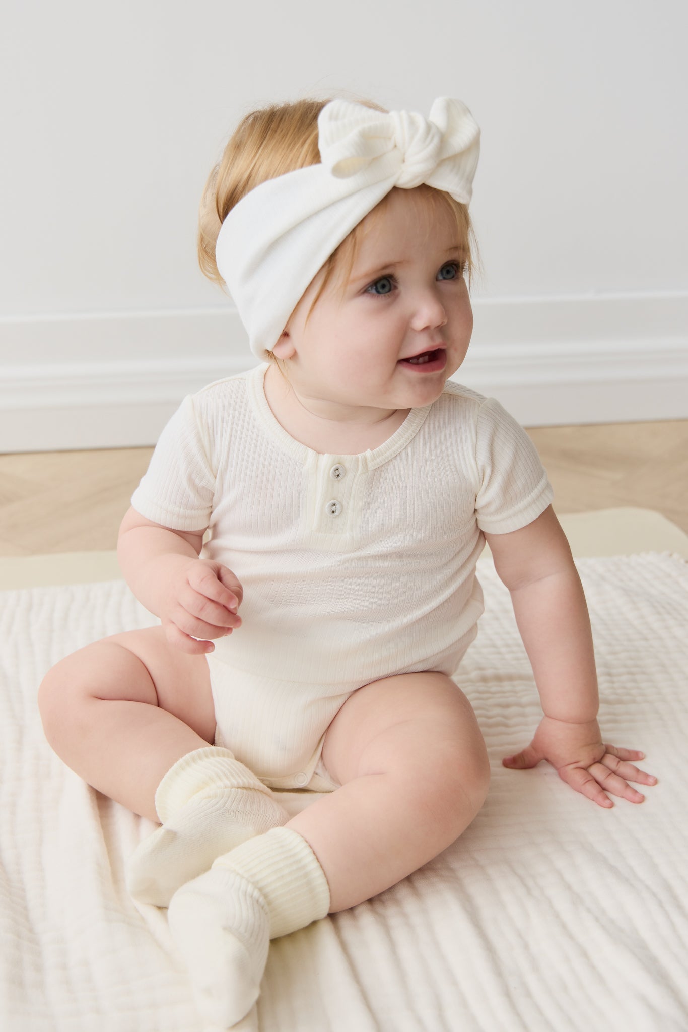 Organic Cotton Modal Darcy Rib Tee Bodysuit - Milk – Jamie Kay NZ