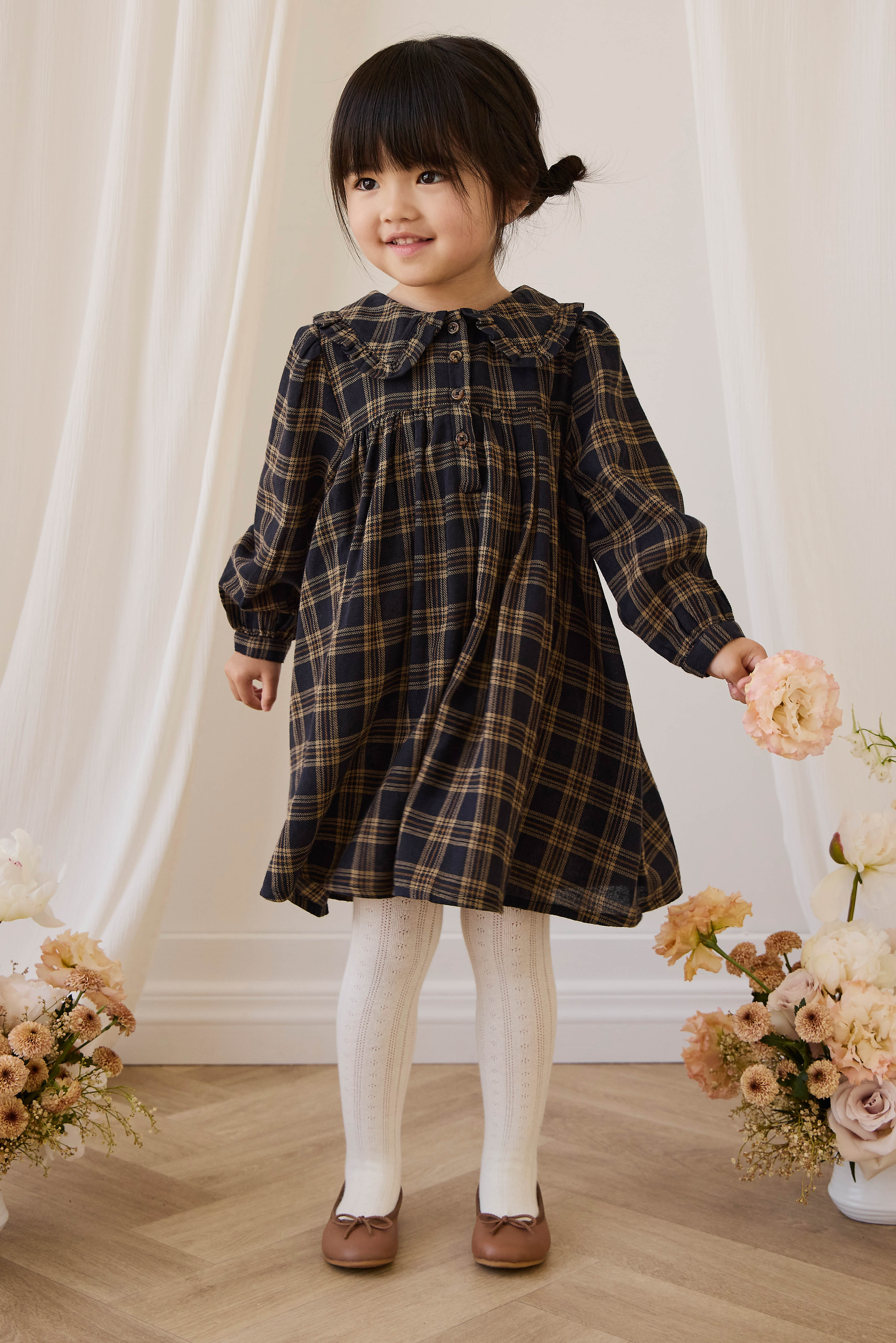 Organic Cotton Ira Dress - Woodland Check – Jamie Kay NZ