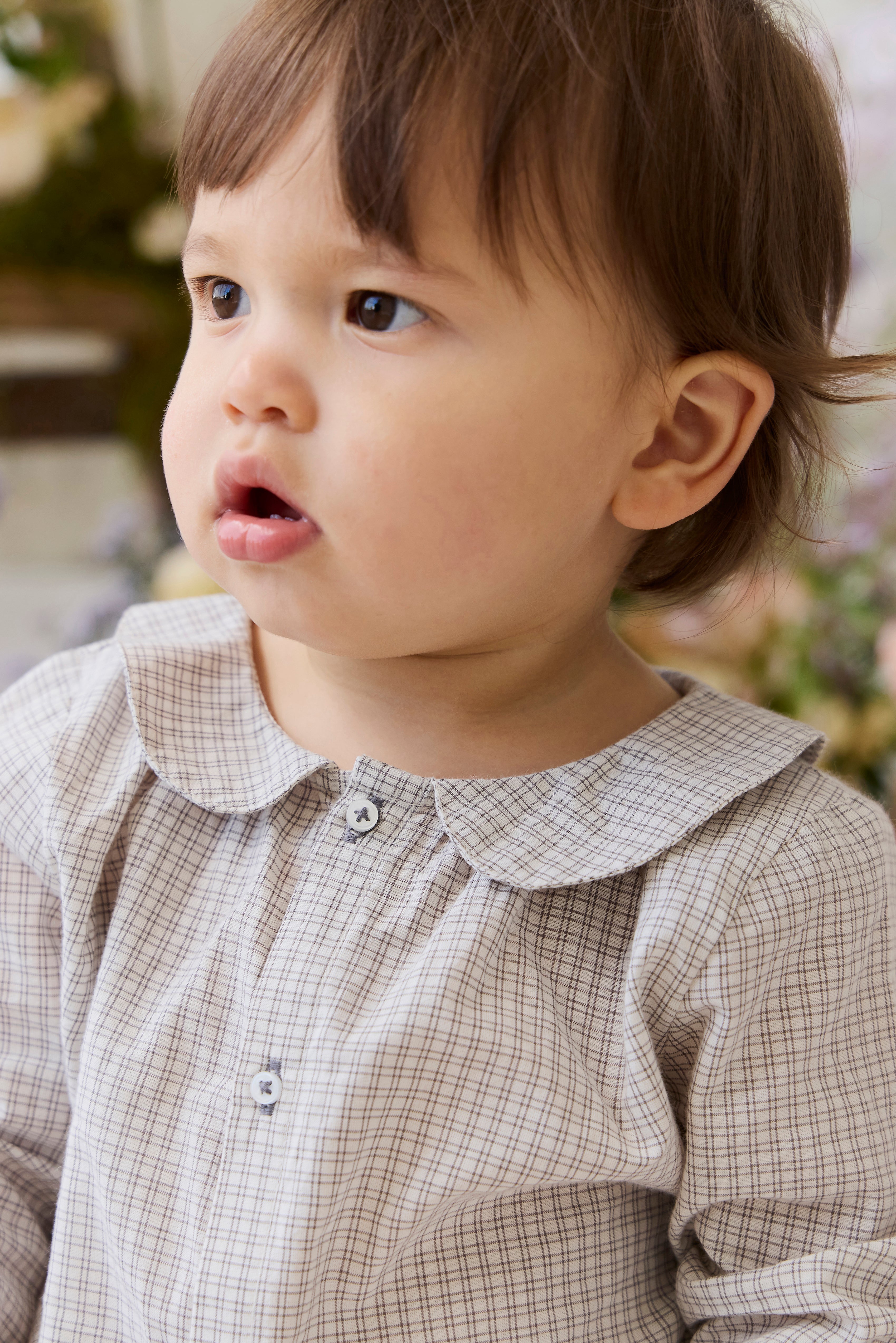 Organic Cotton Gabriel Top - Cloud Check – Jamie Kay NZ