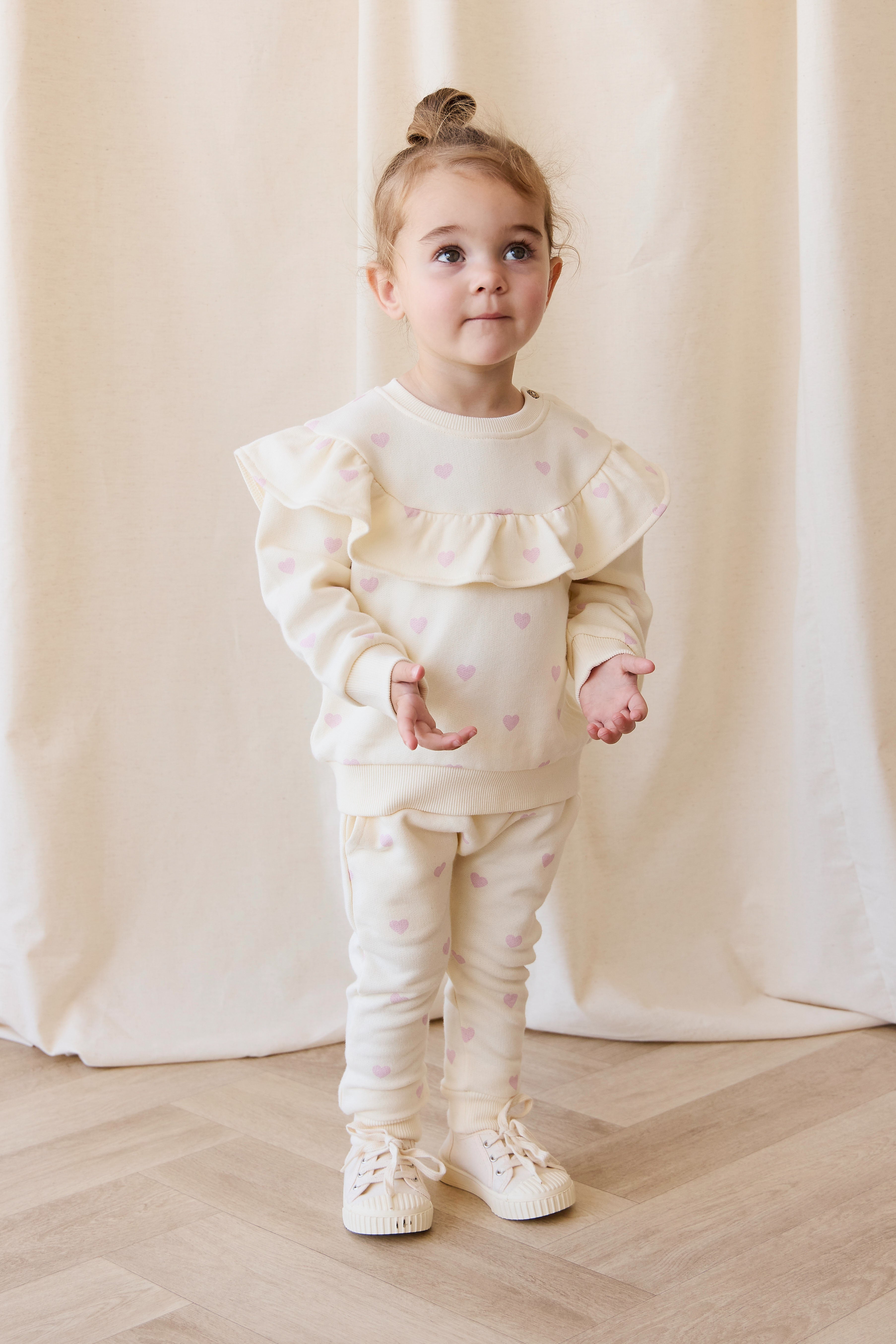 Organic Cotton Lilith Track Pant - Mon Amour Lotus – Jamie Kay NZ