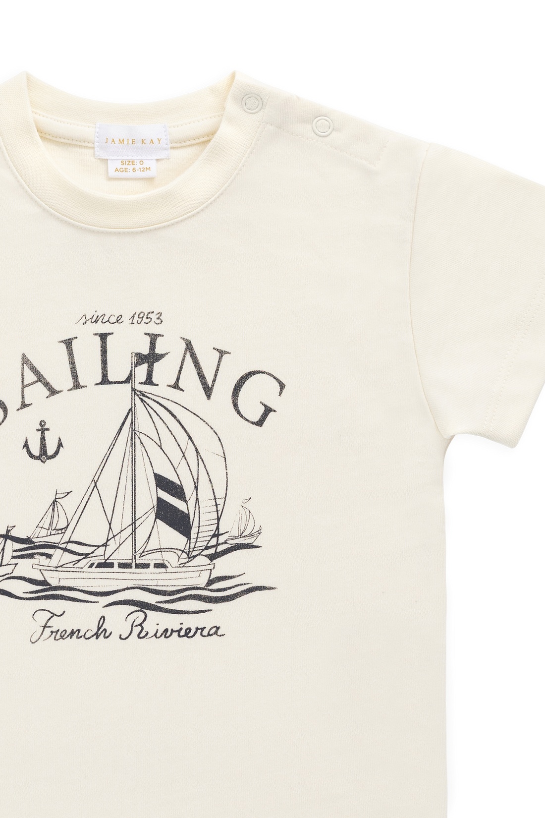 Organic Cotton Bjorn Tee - French Riviera Eclipse – Jamie Kay NZ