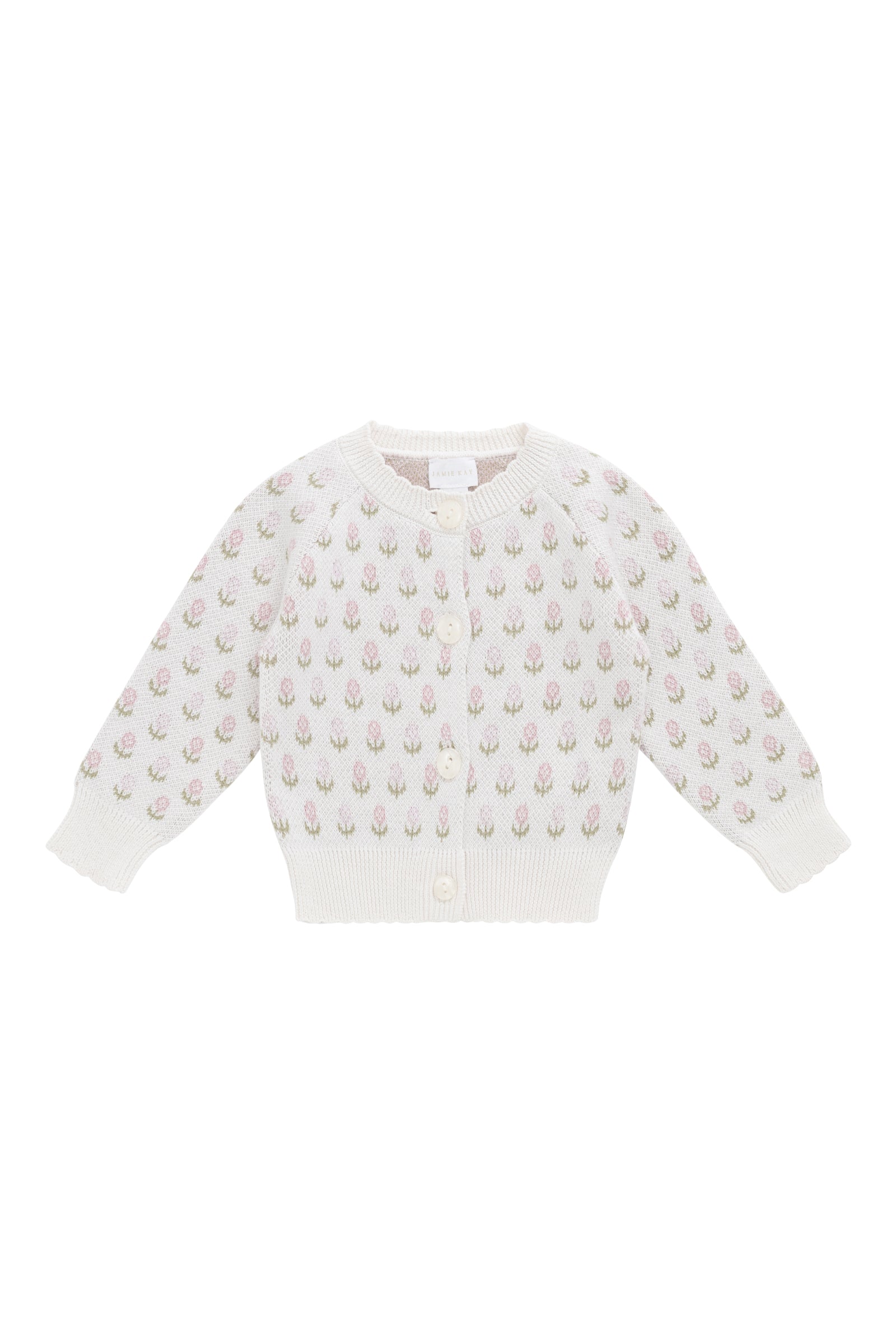 Olivia Cardigan - Olivia Jacquard Slightly Pink – Jamie Kay NZ