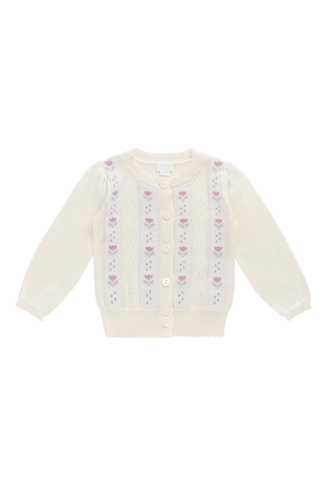 Willow Cardigan - Willow Jacquard Parchment – Jamie Kay NZ