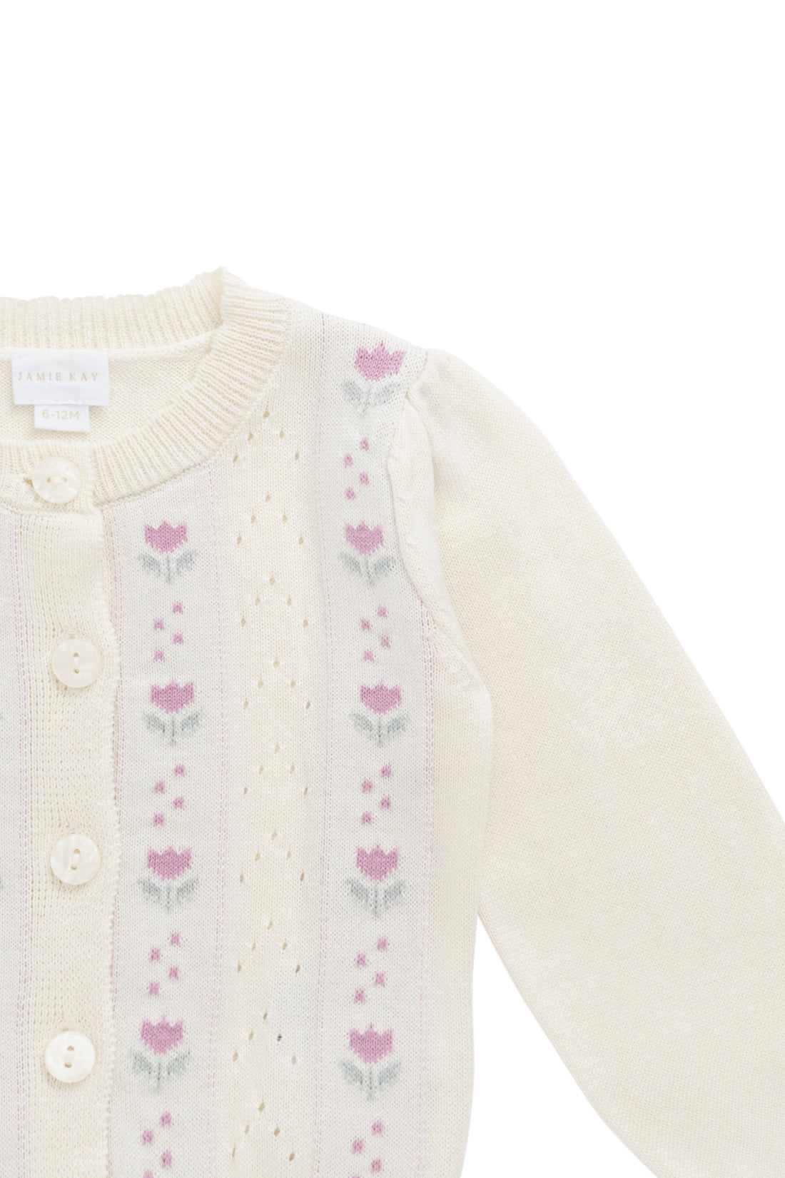 Willow Cardigan - Willow Jacquard Parchment – Jamie Kay NZ