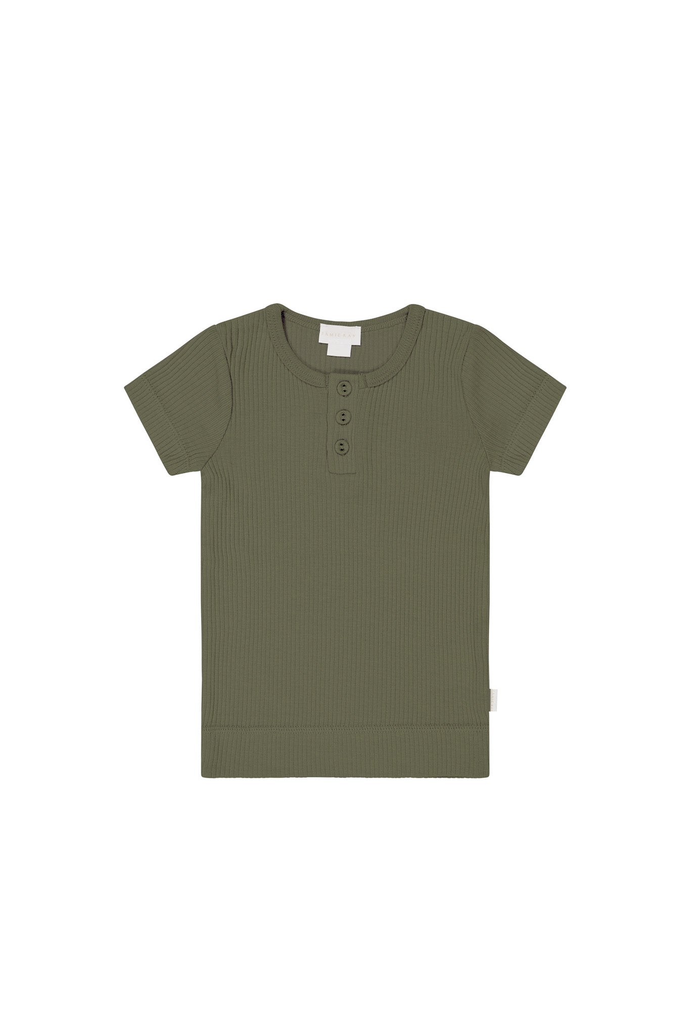 Organic Cotton Modal Henley Tee - Sicilian Olive – Jamie Kay NZ