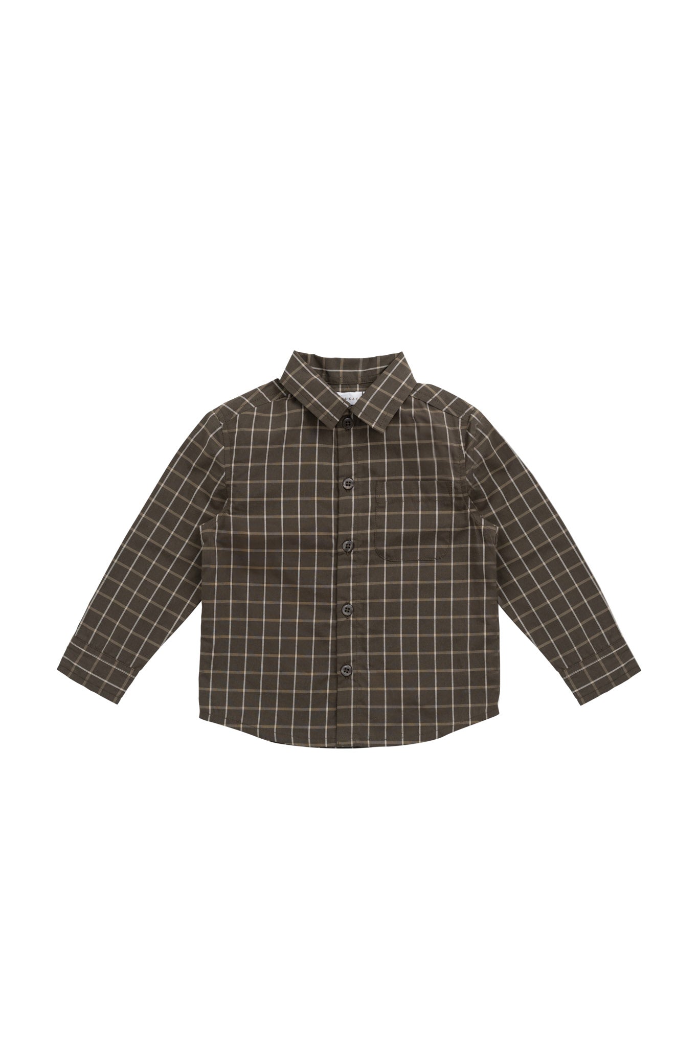 Organic Cotton Isaiah Shirt - Variegated Grid Tarmac – Jamie Kay NZ