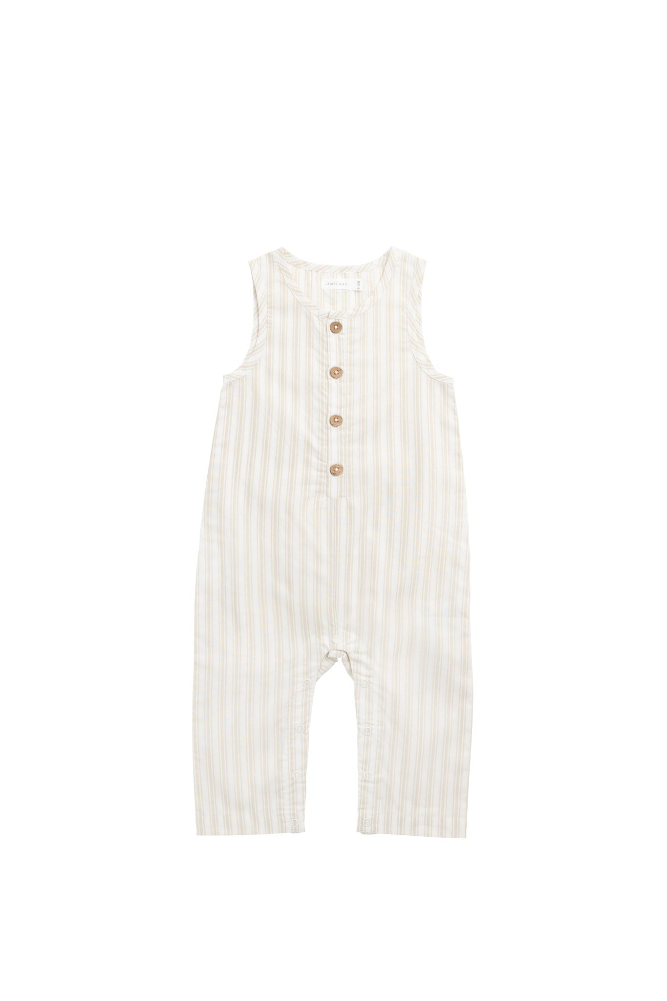 Organic Cotton Milo Jumpsuit - Variegated Stripe Foam – Jamie Kay NZ
