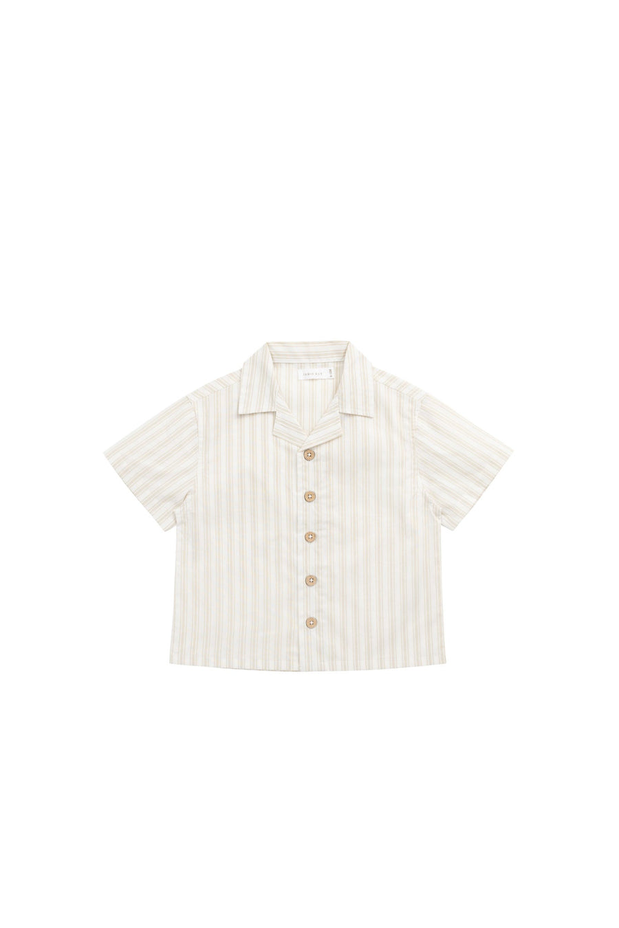 Organic Cotton Silas Shirt - Variegated Stripe Foam – Jamie Kay NZ