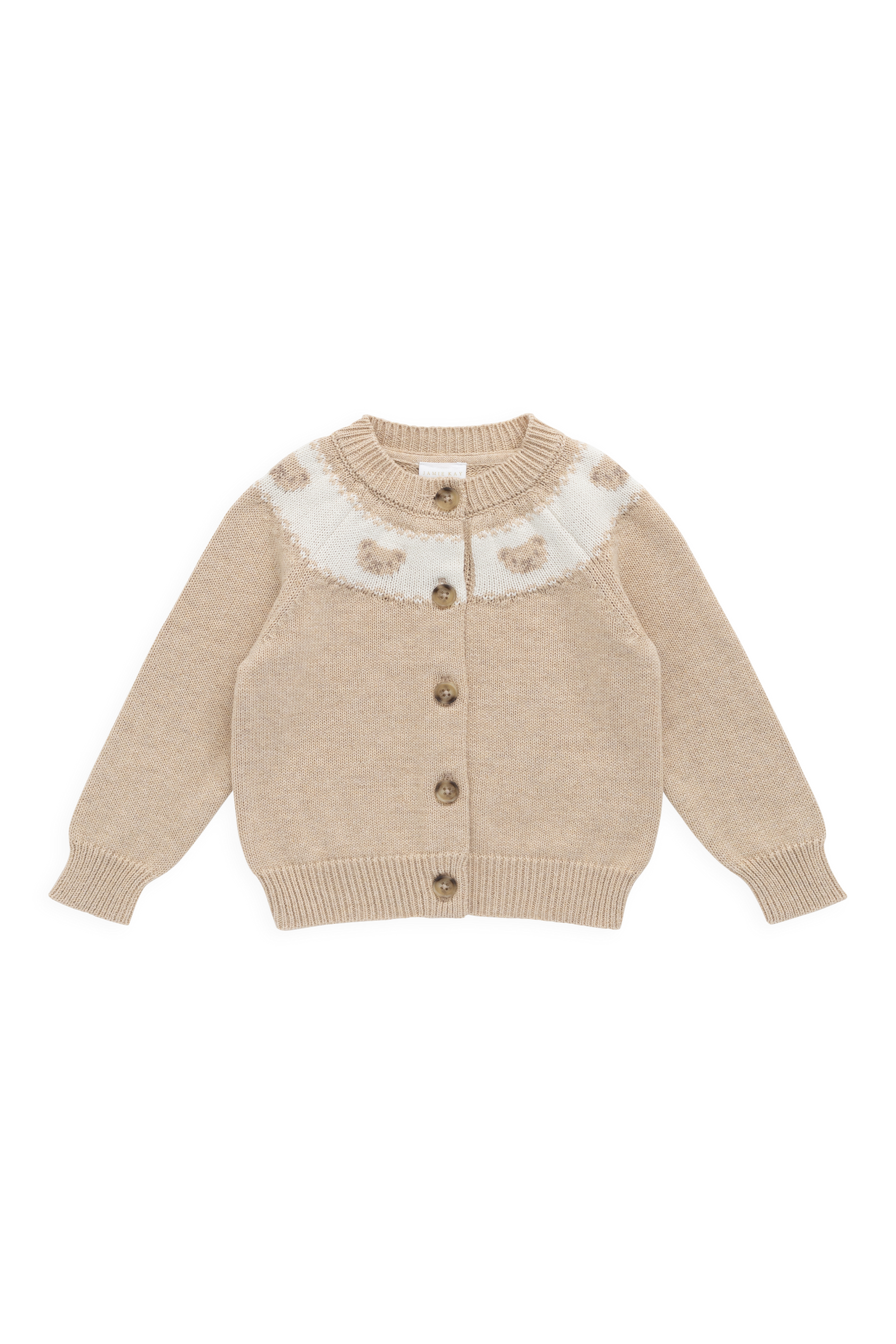 Riley Cardigan - Riley Jacquard - Wheaten Marle – Jamie Kay NZ