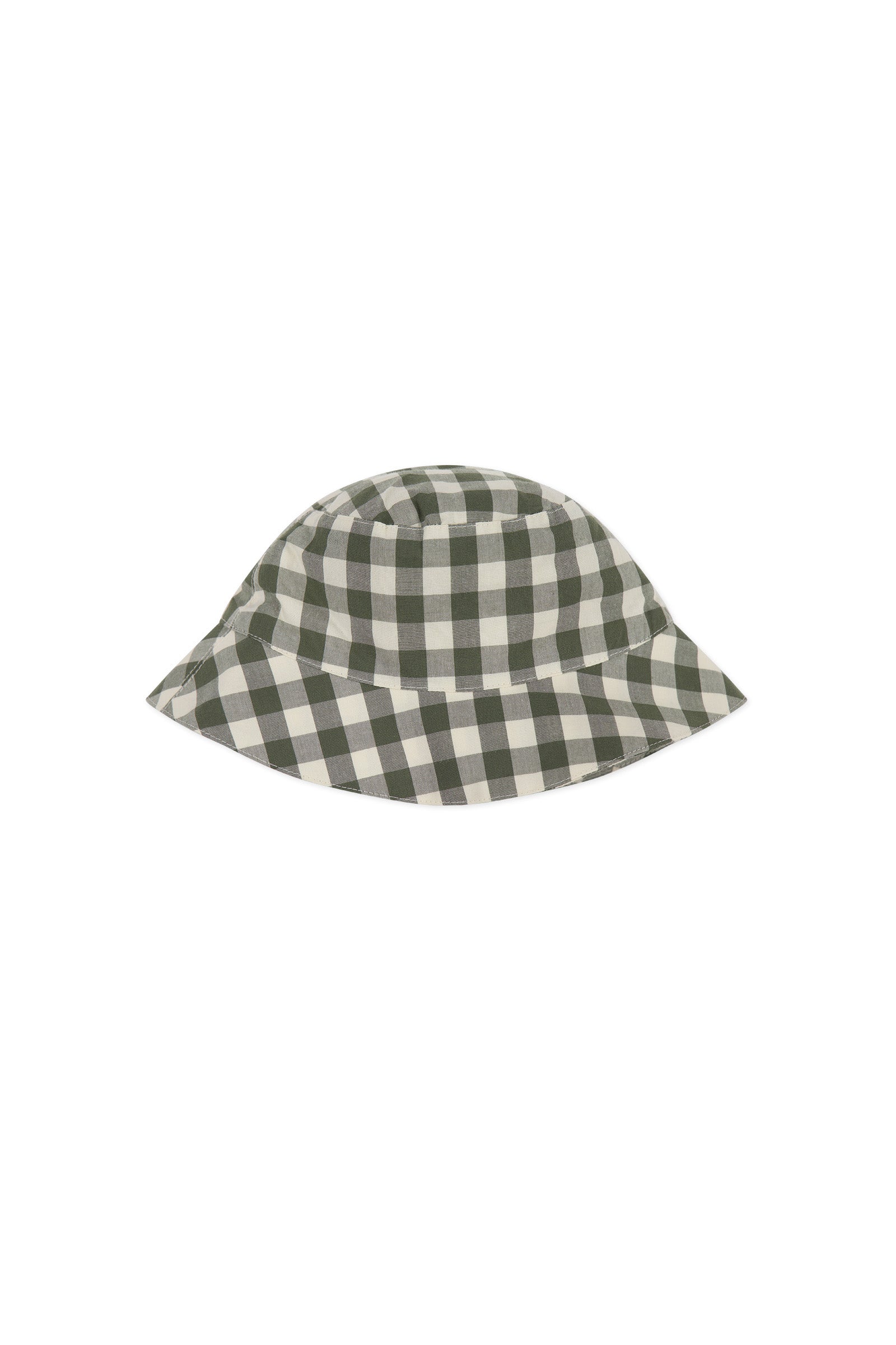 Organic Cotton Bucket Hat - Gingham Grape Leaf – Jamie Kay NZ