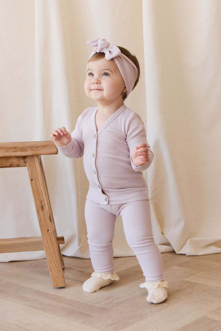 Organic Cotton Modal Cardigan - Violet Tint – Jamie Kay NZ